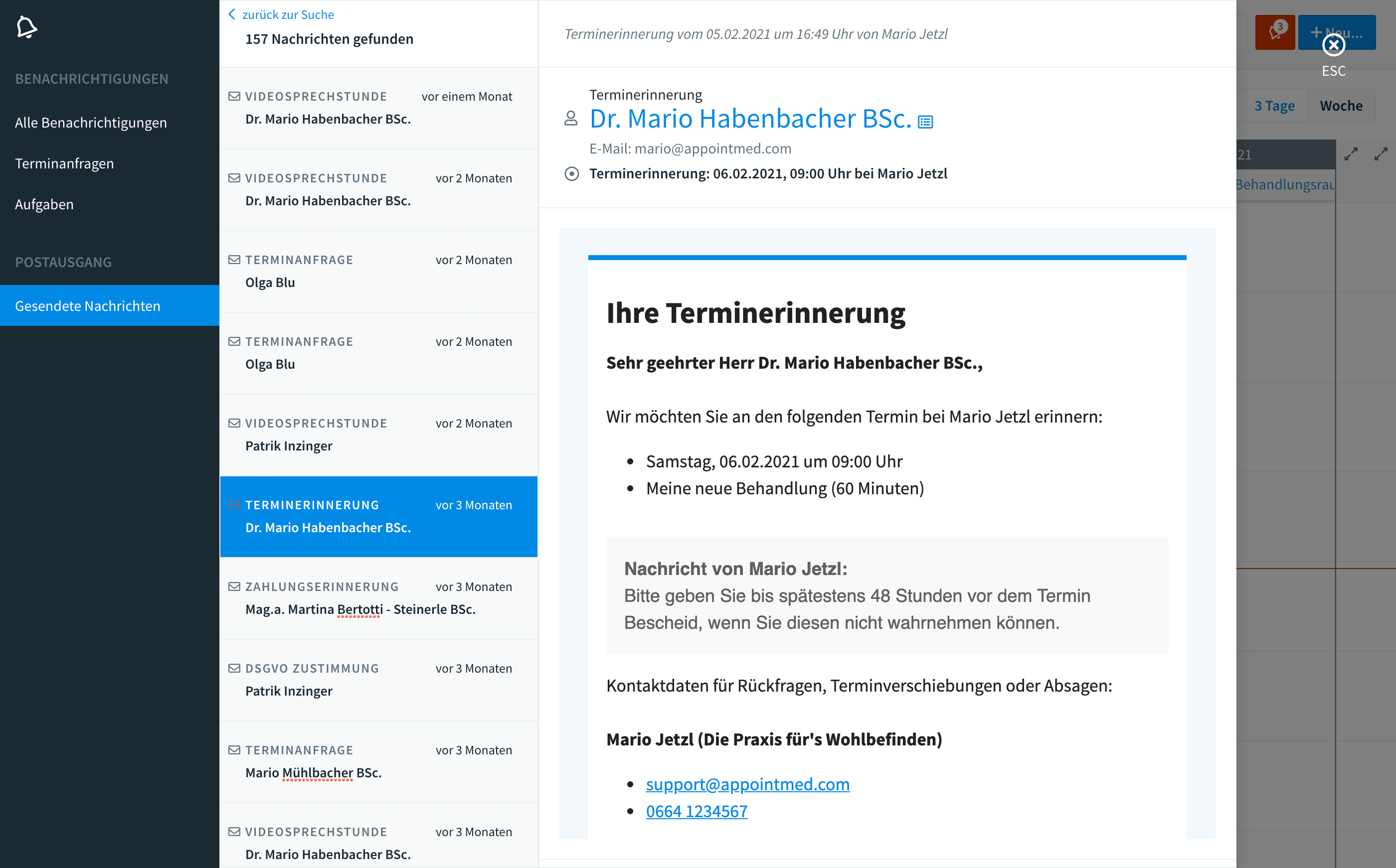 Automatische SMS & E-Mail Terminerinnerung für Deine Patienten